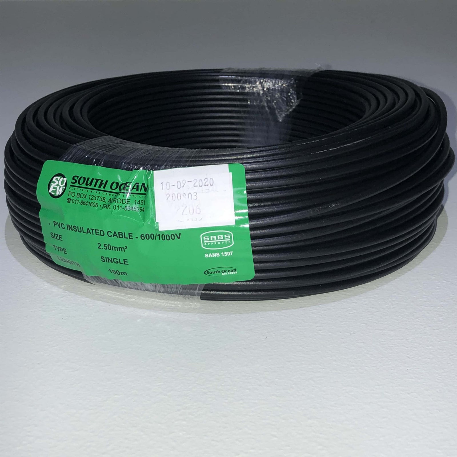 2.5mm House Wire (Black) 100M Roll SABS Approved – Electric Wholesalers
